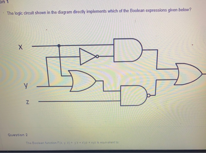 Solved on 1 The logic circuit shown in the diagram directly | Chegg.com