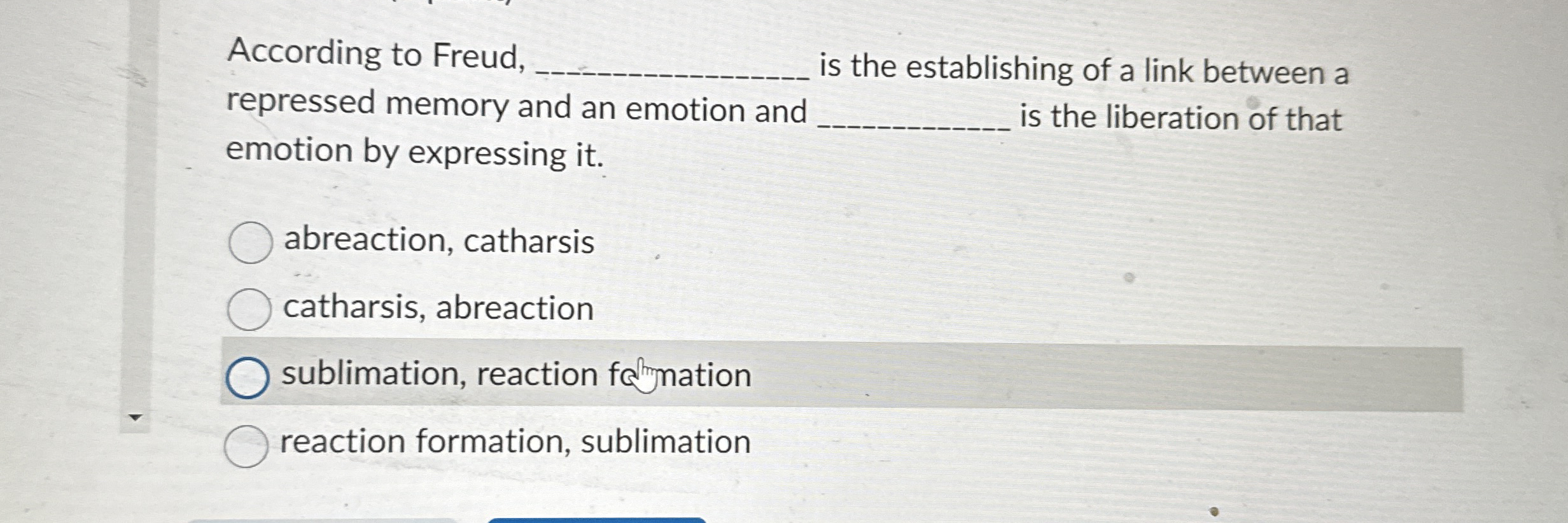 Solved According to Freud, repressed memory and an emotion | Chegg.com