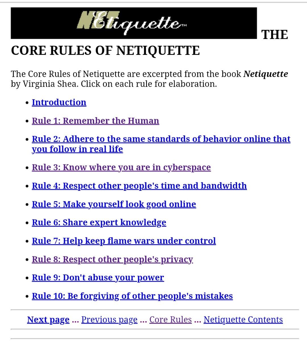 Solved Assess these Netiquette rules: Which do you think are | Chegg.com