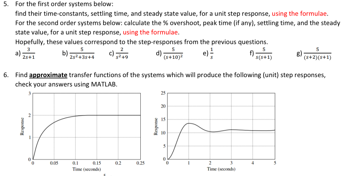 Solved For the first order systems below:find their | Chegg.com
