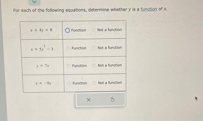 Solved For Each Of The Following Equations Determine