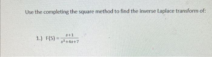 Solved Use the completing the square method to find the | Chegg.com