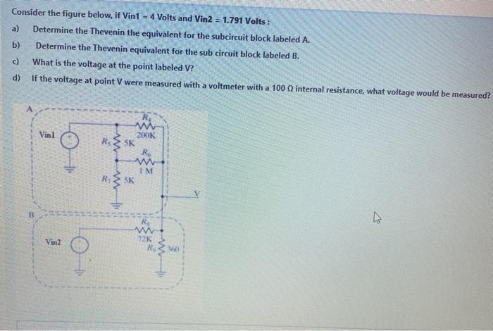 Solved Consider the figure below, if Vint - 4 Volts and Vin2 | Chegg.com