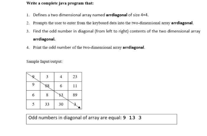 Solved Write a complete java program that: 1. Defines a two | Chegg.com