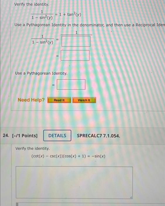 Solved Verify the identity, tan(θ)sin(θ)=cos(θ) Use a | Chegg.com