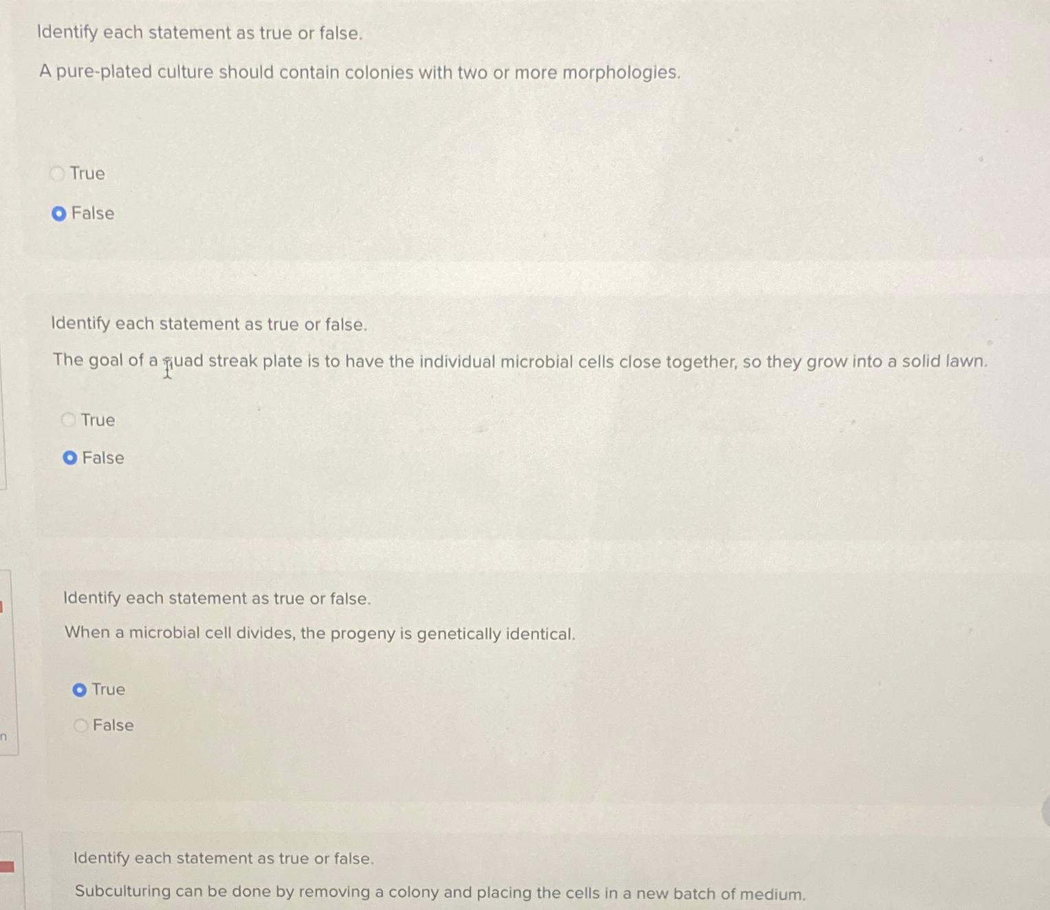 Solved Identify each statement as true or false.A | Chegg.com