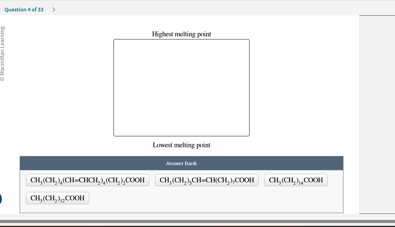 Solved Highest melting point to Lowest melting pointAnswer | Chegg.com