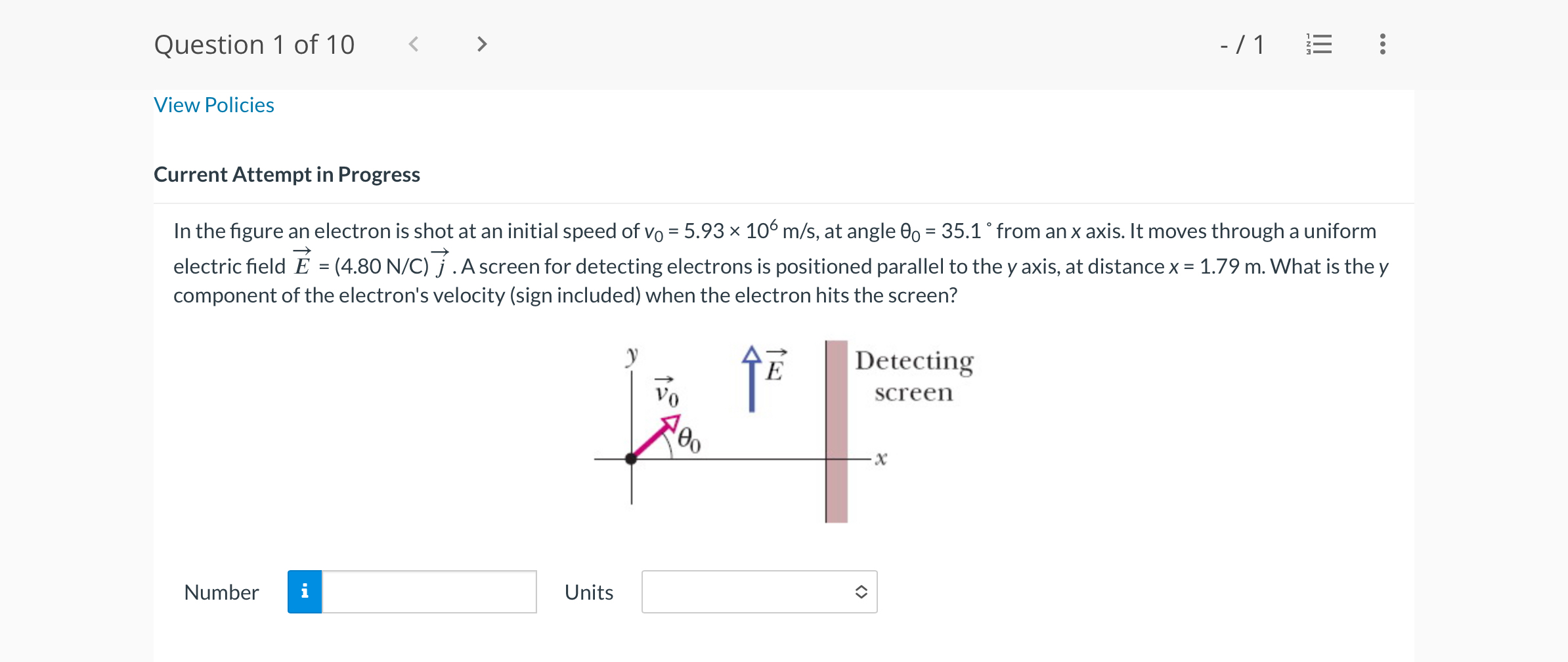 Solved Question 1 ﻿of 10View PoliciesCurrent Attempt in | Chegg.com