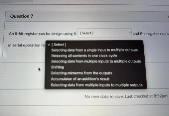 Solved An 8-bit register can be design using 8 and the | Chegg.com