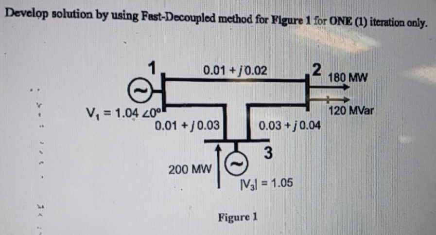 Solved Develop solution by using Fast-Decoupled method for | Chegg.com