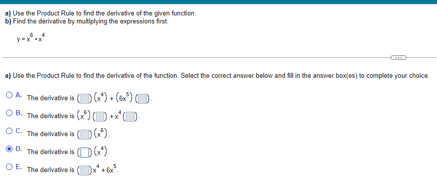 Solved a) ﻿Use the Product Rule to find the derivative of | Chegg.com