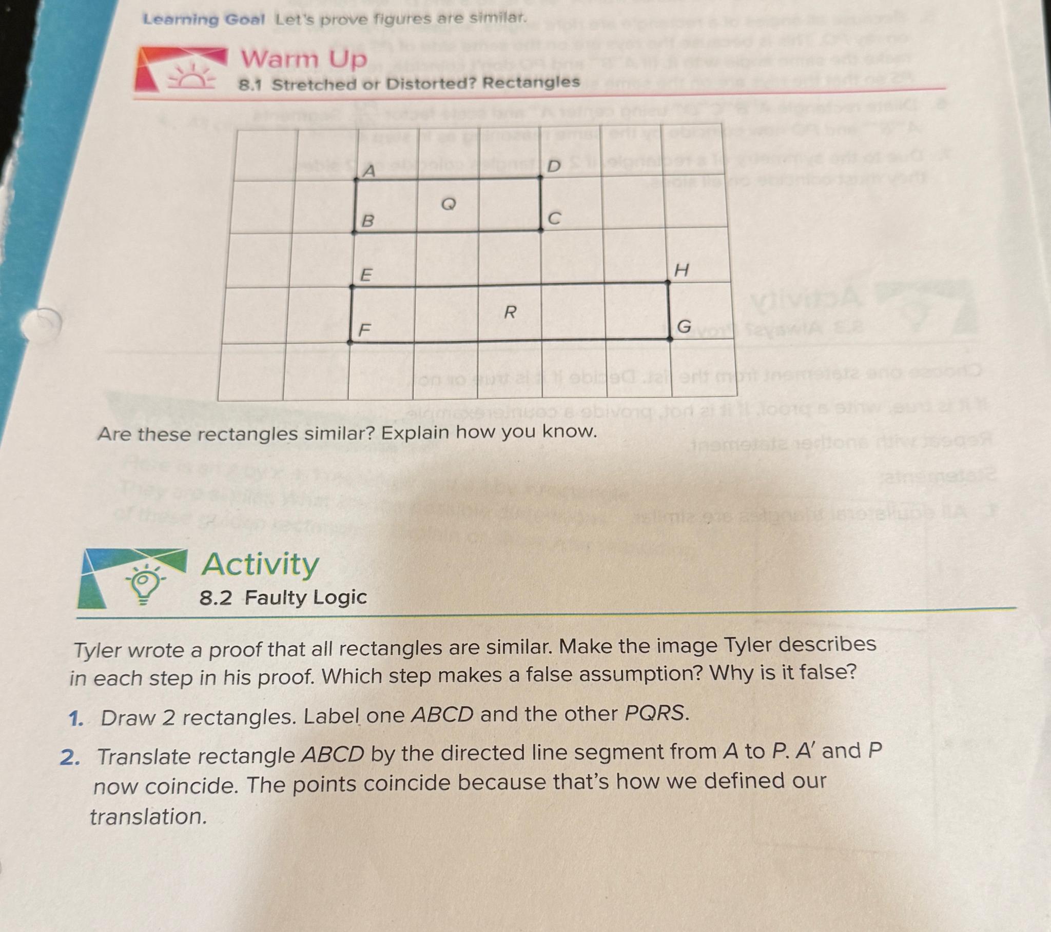 Learning Goal Let's prove figures are similar.\\nWarm | Chegg.com