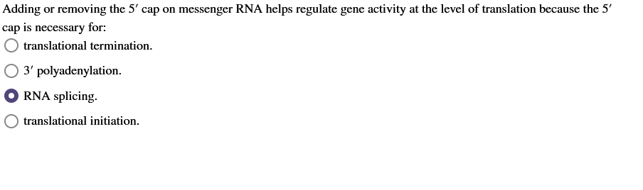 Solved Adding or removing the \( 5^{\prime} \) ﻿cap on | Chegg.com