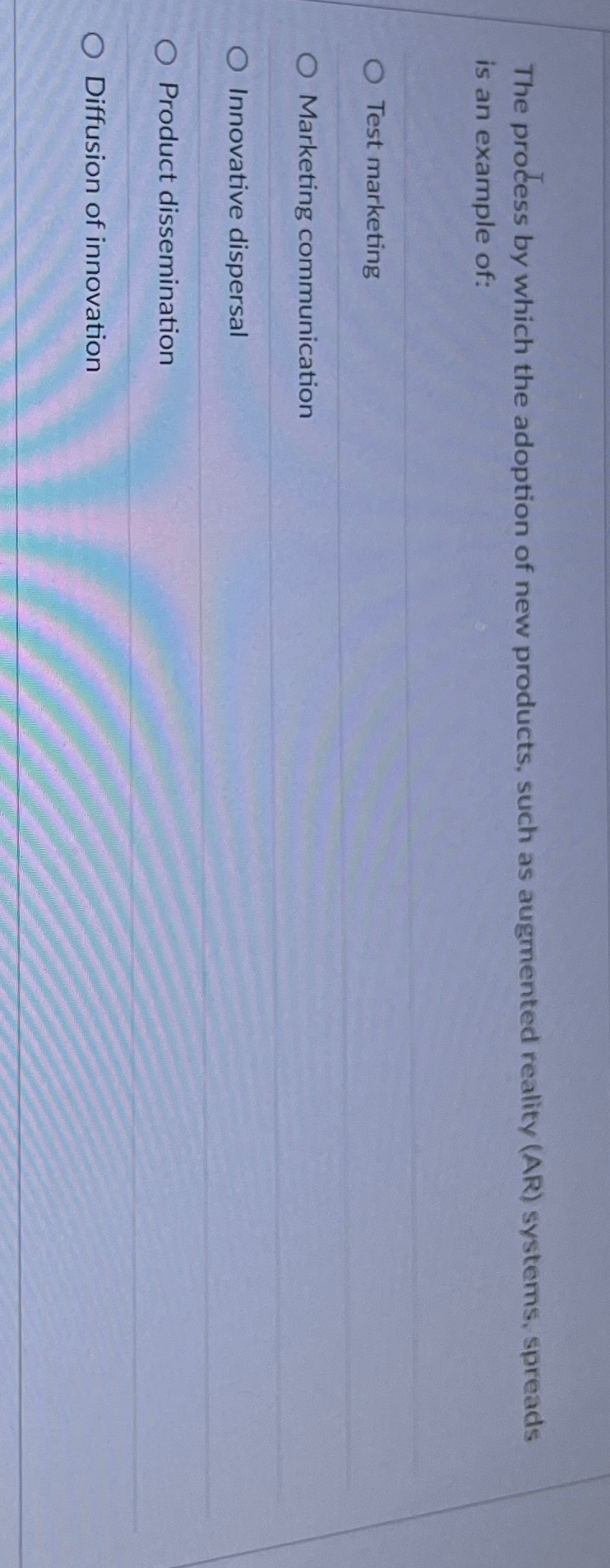 Solved The process by which the adoption of new products, | Chegg.com