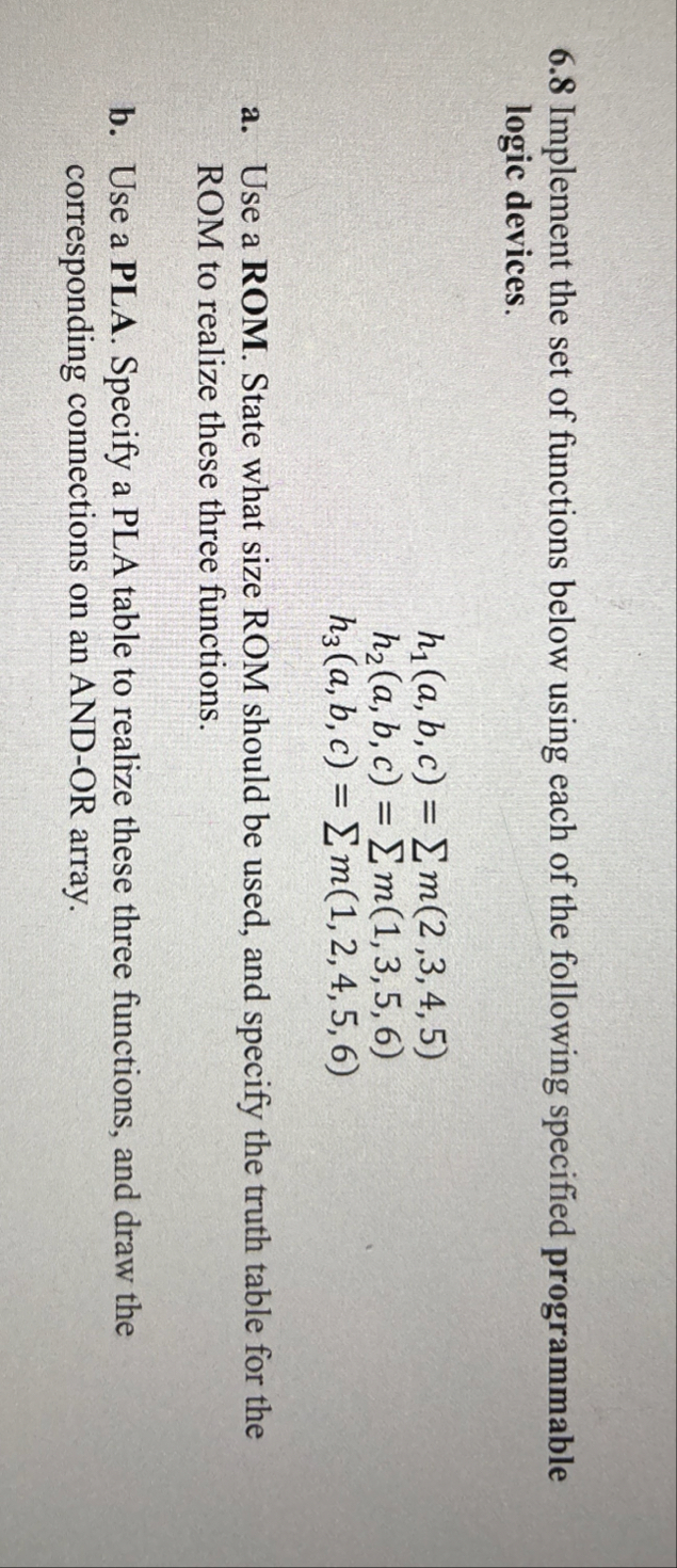 Solved 6.8 ﻿Implement the set of functions below using each | Chegg.com