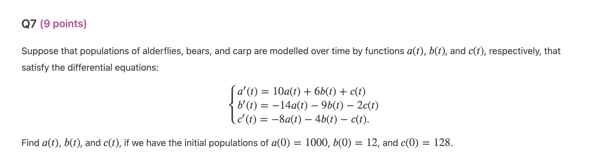 Solved Q7 (9 ﻿points)Suppose that populations of alderflies, | Chegg.com
