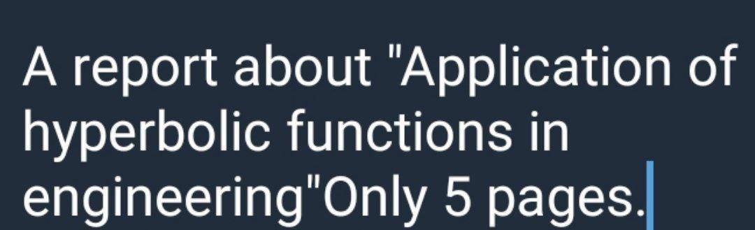 Solved A report about "Application of hyperbolic functions | Chegg.com