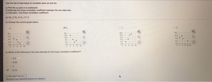 Solved Use the set of data below to complete parts (a) and | Chegg.com