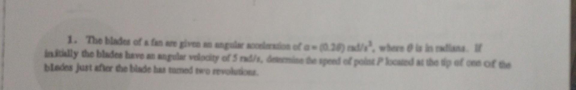 Solved bledes just afer the blade has tamod twe | Chegg.com
