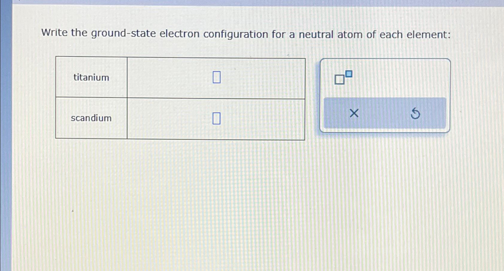 Solved Write the ground-state electron configuration for a | Chegg.com