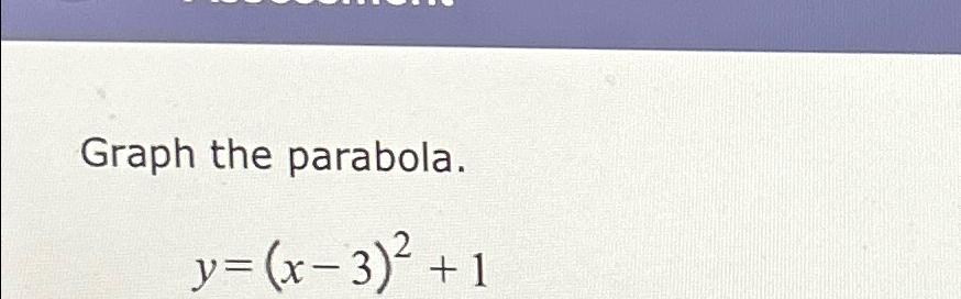 Solved Graph the parabola.y=(x-3)2+1 | Chegg.com