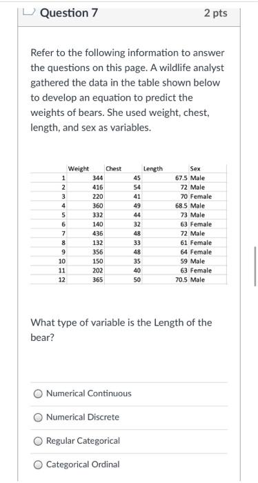 Solved Question 7 2 pts Refer to the following information | Chegg.com Solved Question 7 2 pts Refer to the following information | Chegg.com