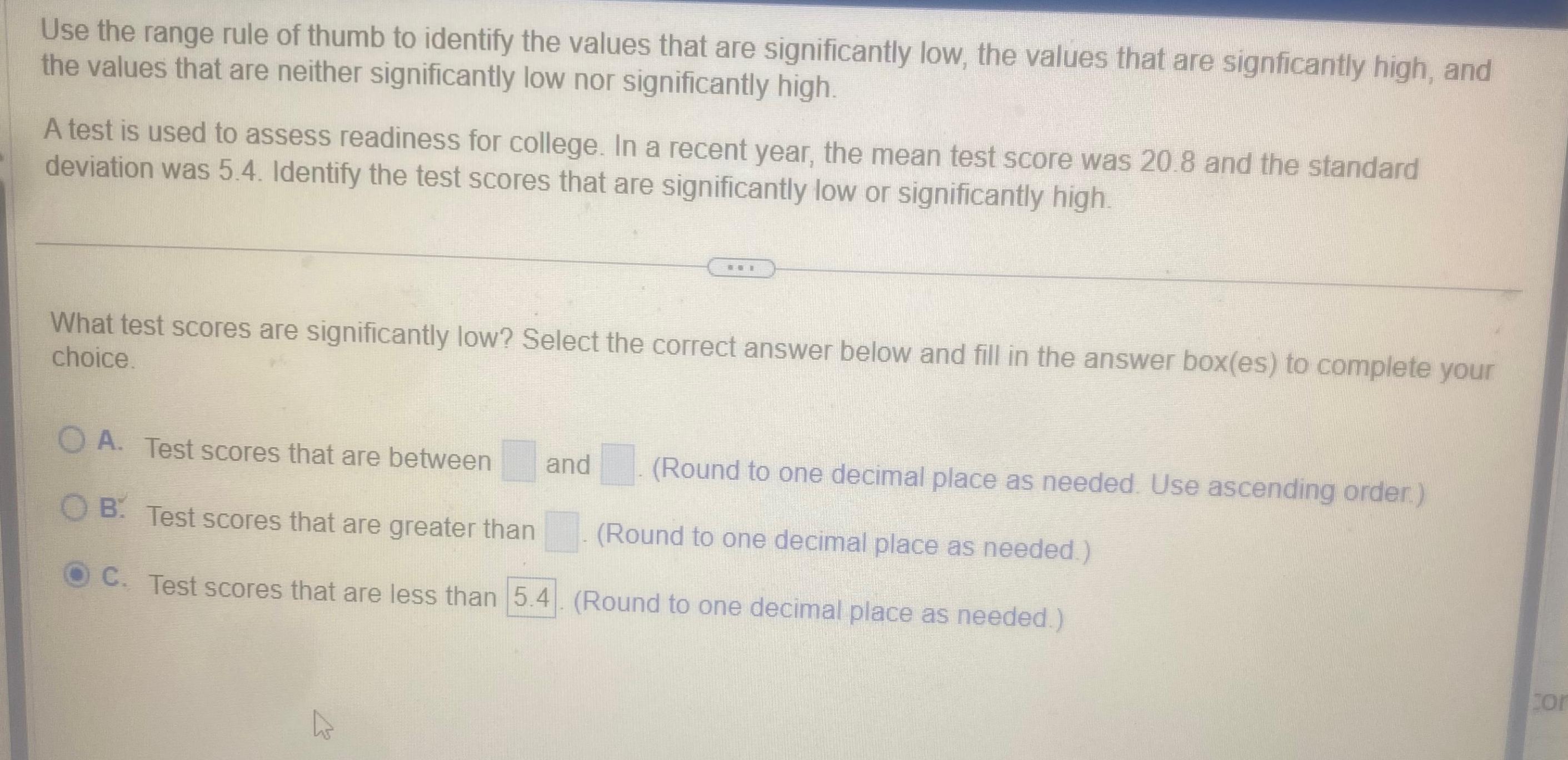 Solved Use the range rule of thumb to identify the values | Chegg.com
