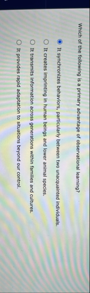 Solved Which of the following is a primary advantage of | Chegg.com