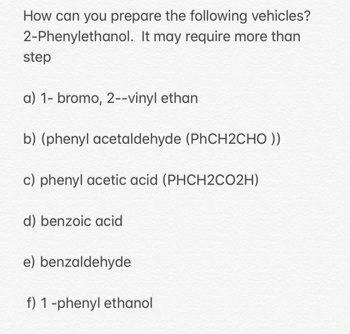 Solved How can you prepare the following vehicles? | Chegg.com