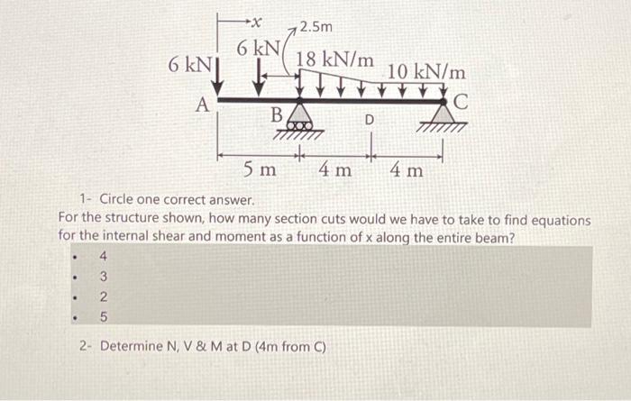 Solved 1- Circle one correct answer. For the structure | Chegg.com