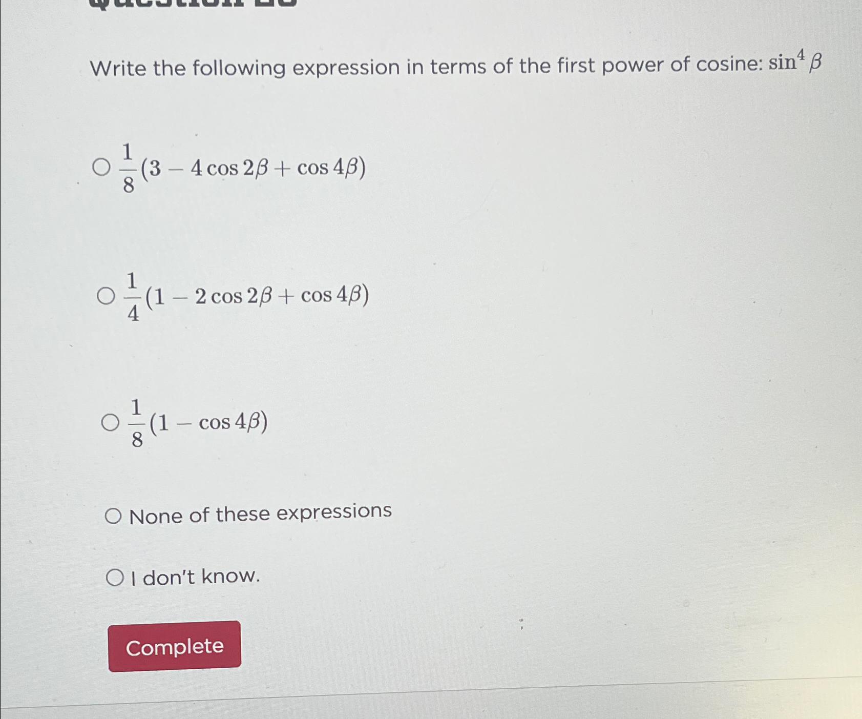Solved Write the following expression in terms of the first | Chegg.com