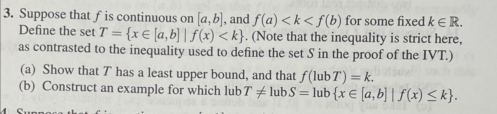 Solved Suppose that f ﻿is continuous on a,b, ﻿and | Chegg.com