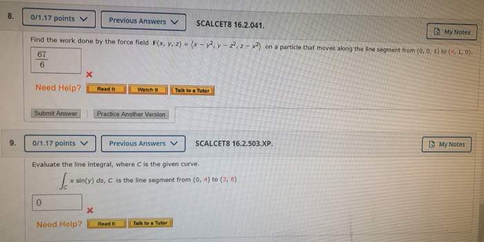 Solved 0/1.17 points Previous Answers SCALCET8 16.2.041. My | Chegg.com