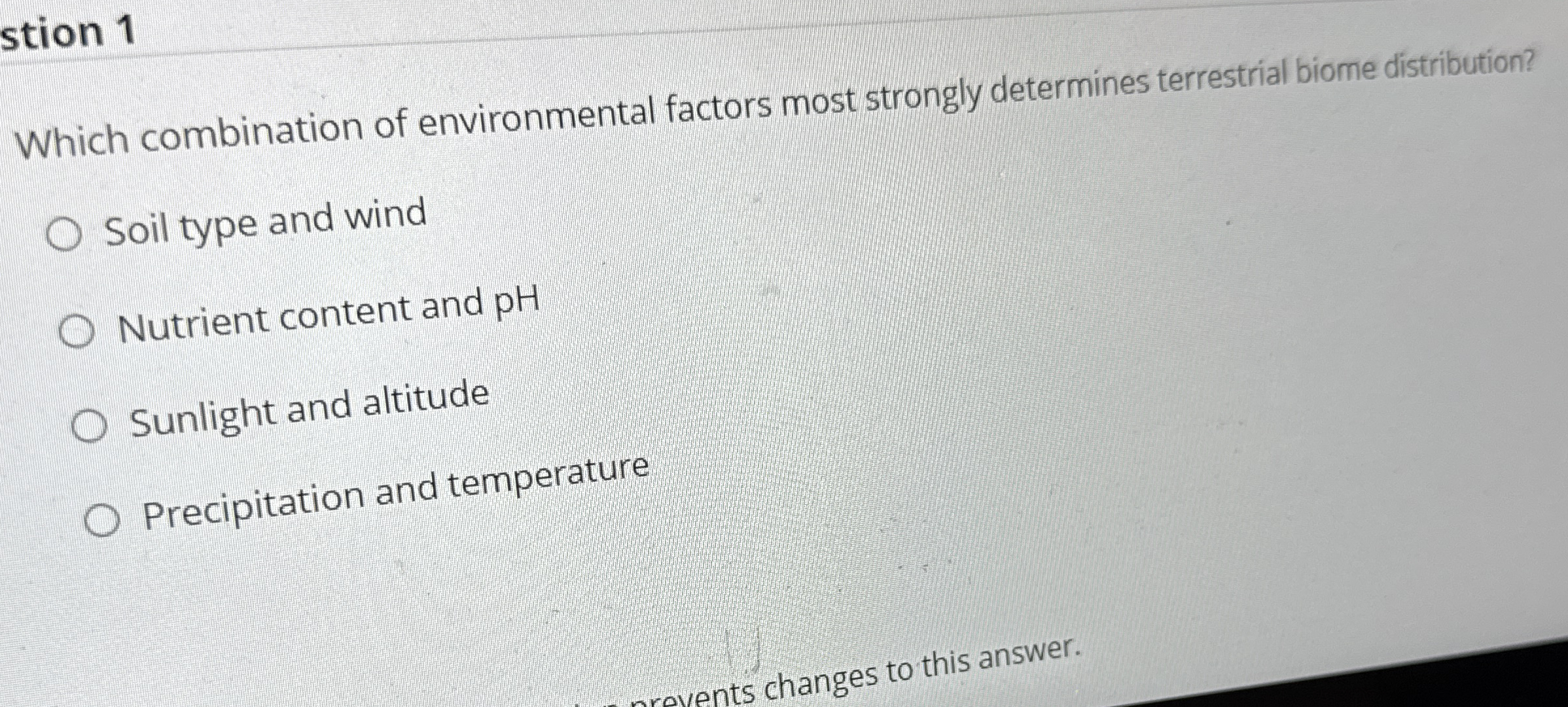 Solved Which combination of environmental factors most | Chegg.com