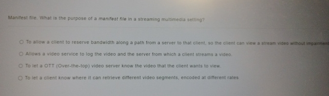 Solved Manifest file. What is the purpose of a manifest file | Chegg.com