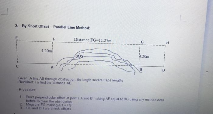 Solved 2. By Short Offset - Parallel Line Method: E Distance | Chegg.com