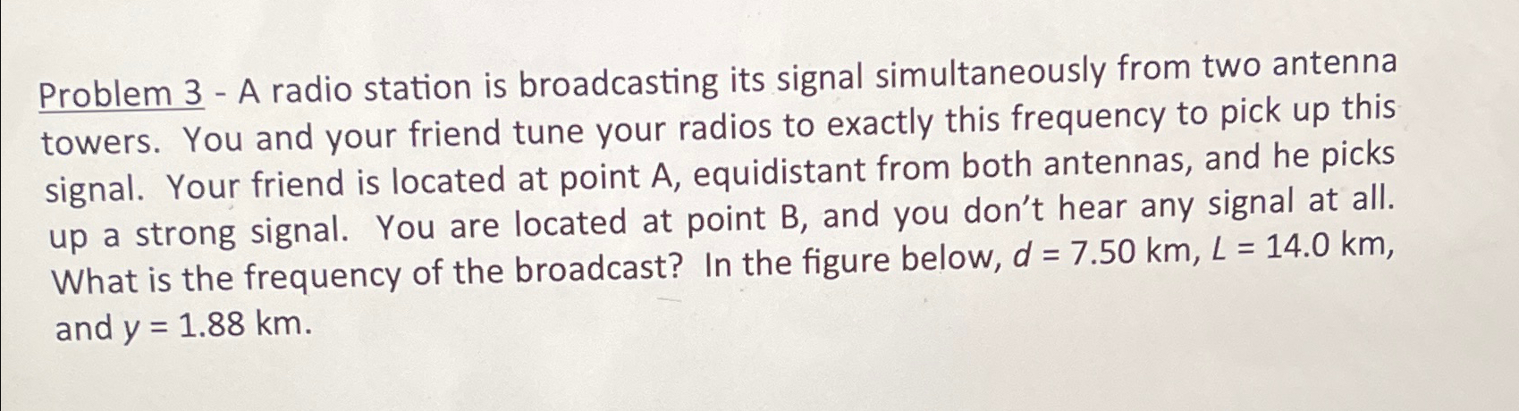 Solved A radio station is broadcasting its signal | Chegg.com