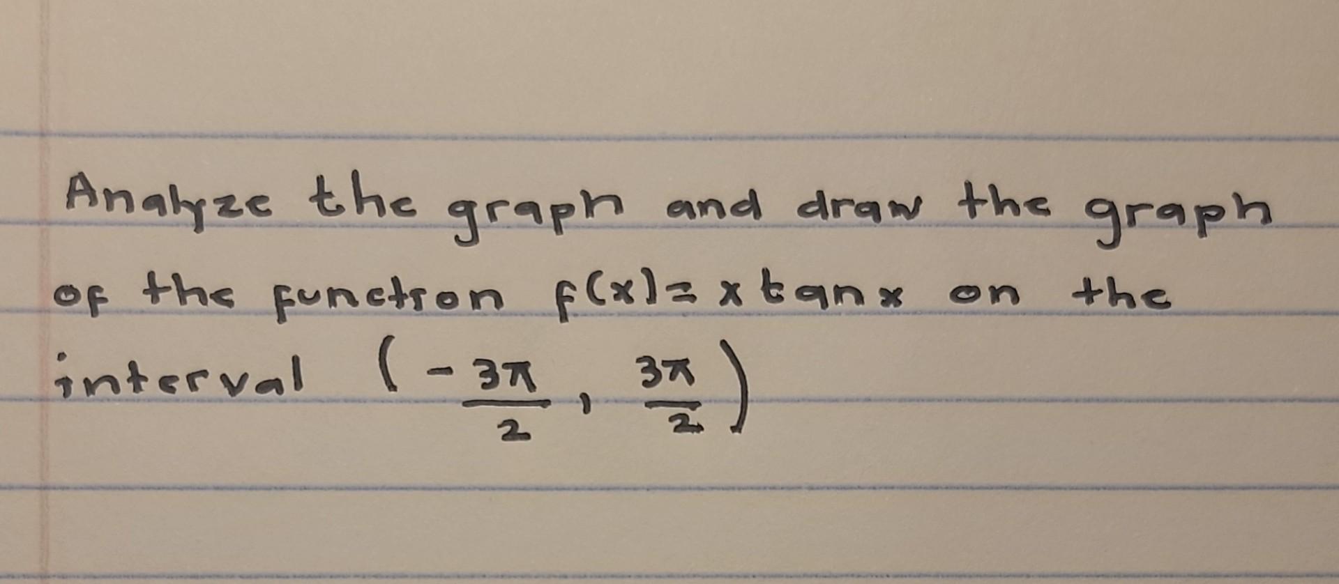 Solved draw graph of f(x):xtanx and analyze it on the given | Chegg.com