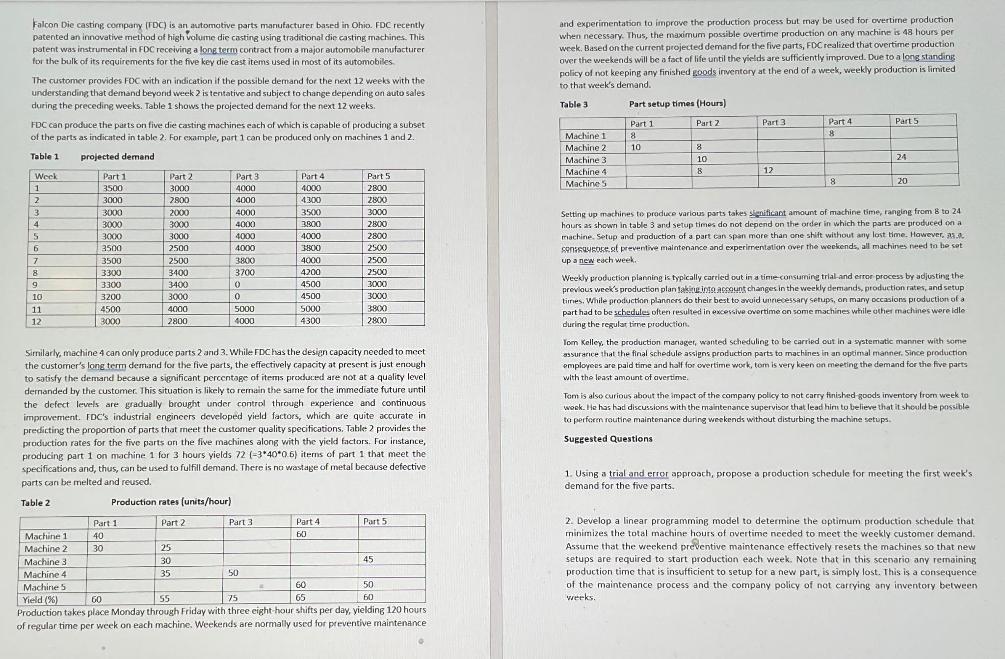 Solve suggested questions 1 ﻿and 2 ﻿using above data | Chegg.com