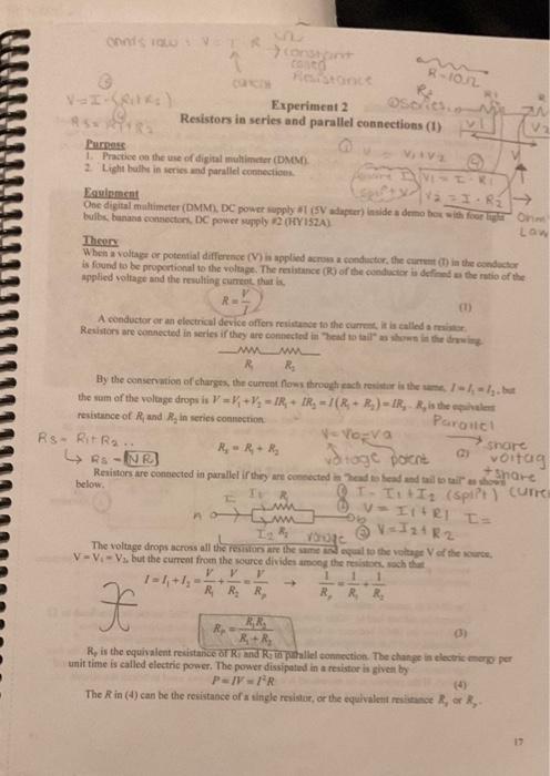 Theery When a voltage or potenial differcace (V) is | Chegg.com