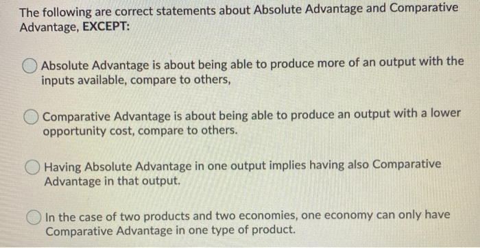Solved The following are correct statements about Absolute | Chegg.com
