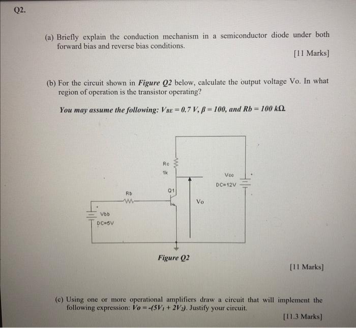 Solved (a) Briefly explain the conduction mechanism in a | Chegg.com