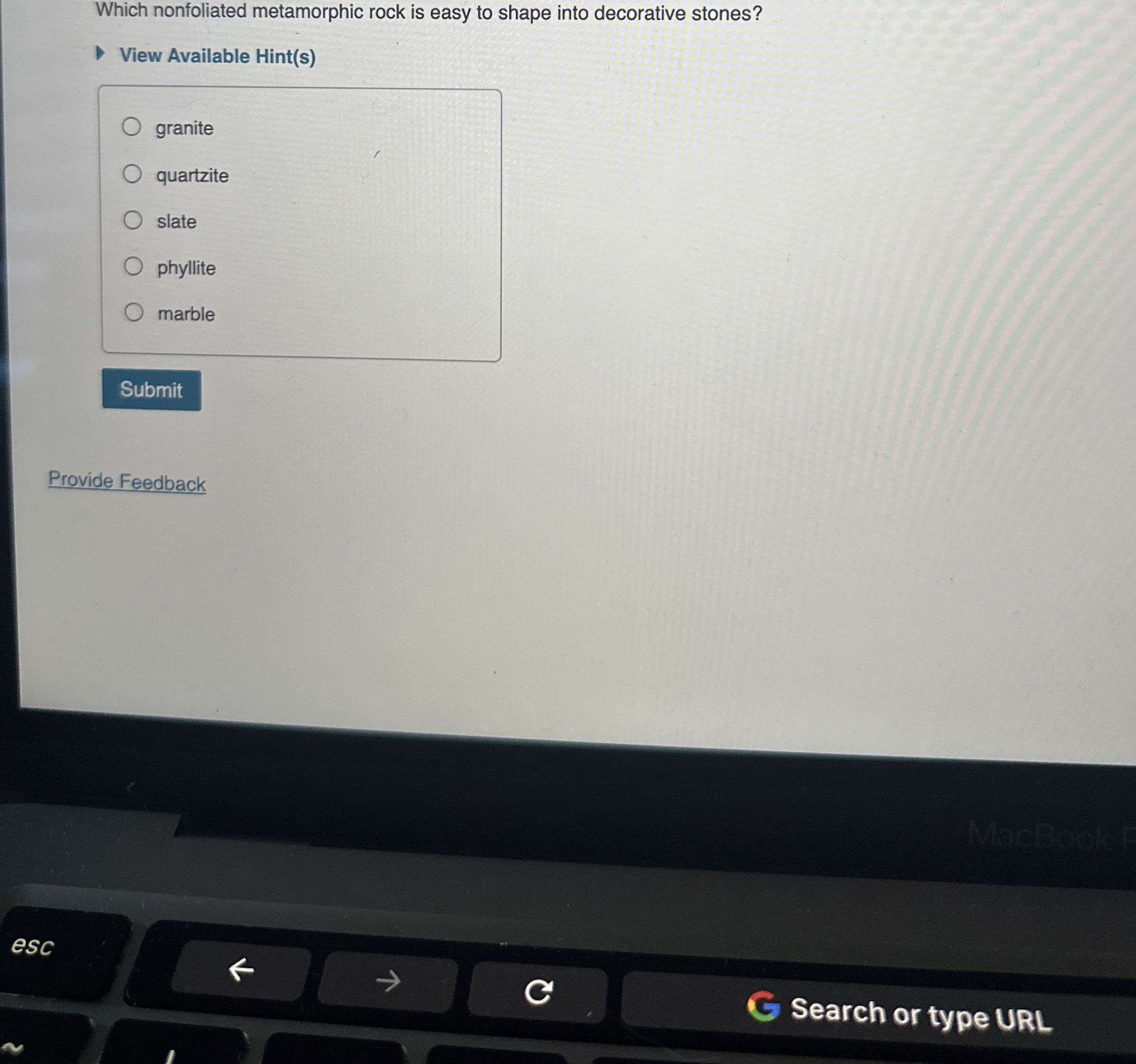 Solved Which nonfoliated metamorphic rock is easy to shape | Chegg.com