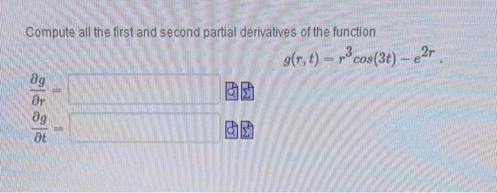 Solved Compute all the first and second partial derivatives | Chegg.com