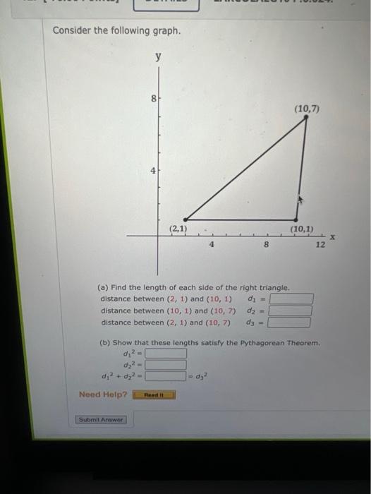 Solved Consider the following graph. (a) Find the length of | Chegg.com