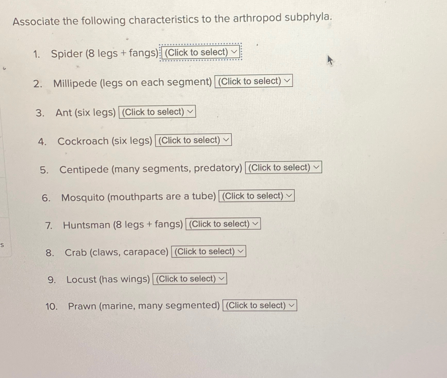 Solved Associate the following characteristics to the | Chegg.com