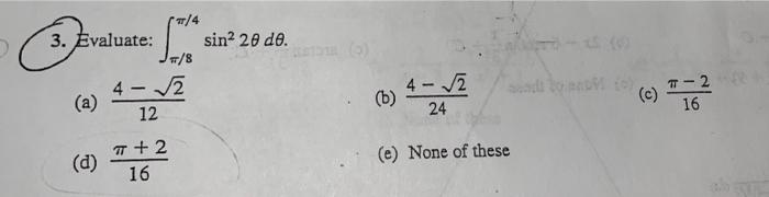 Solved What Trig Identity Is Used And Antiderivative 1855