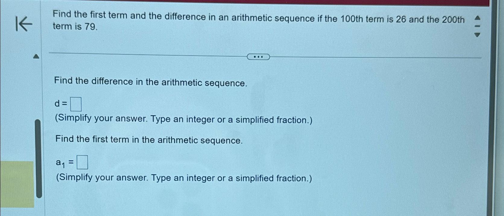 Solved Find the first term and the difference in an | Chegg.com