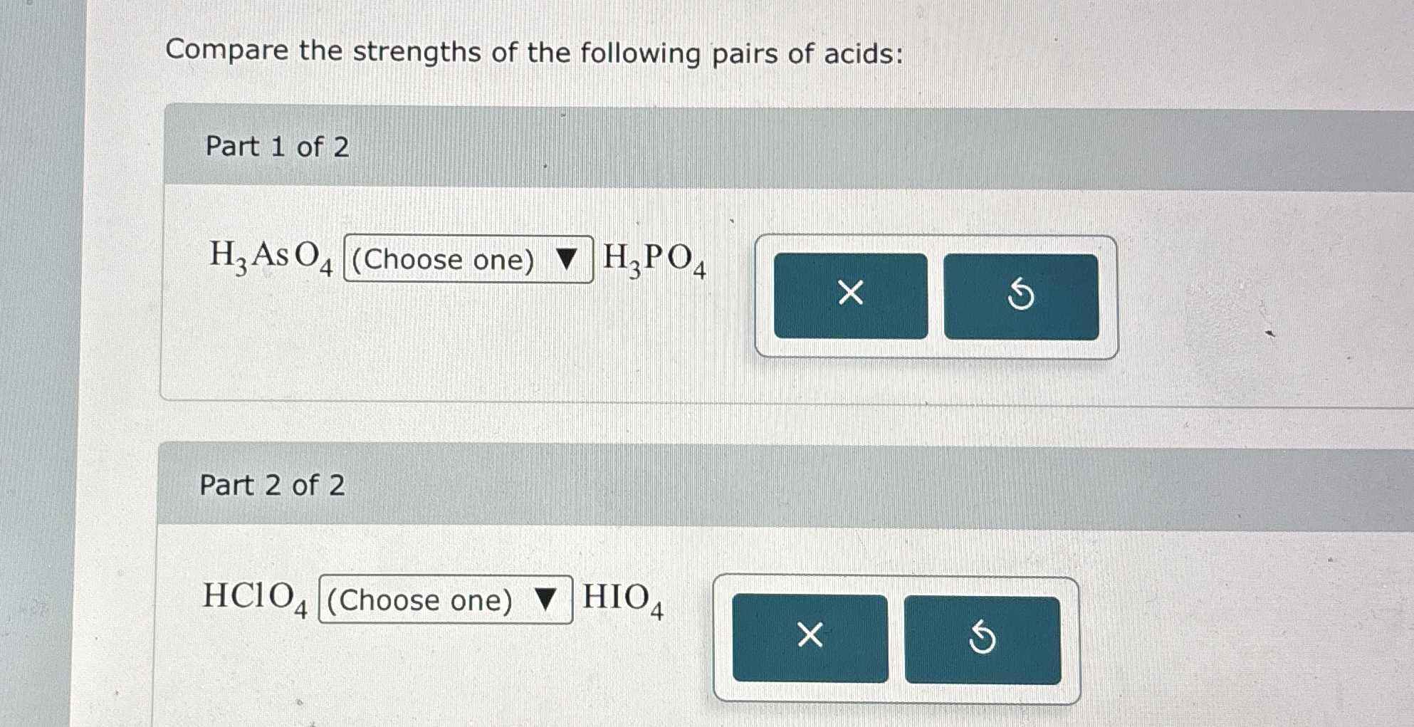 Solved Compare the strengths of the following pairs of | Chegg.com