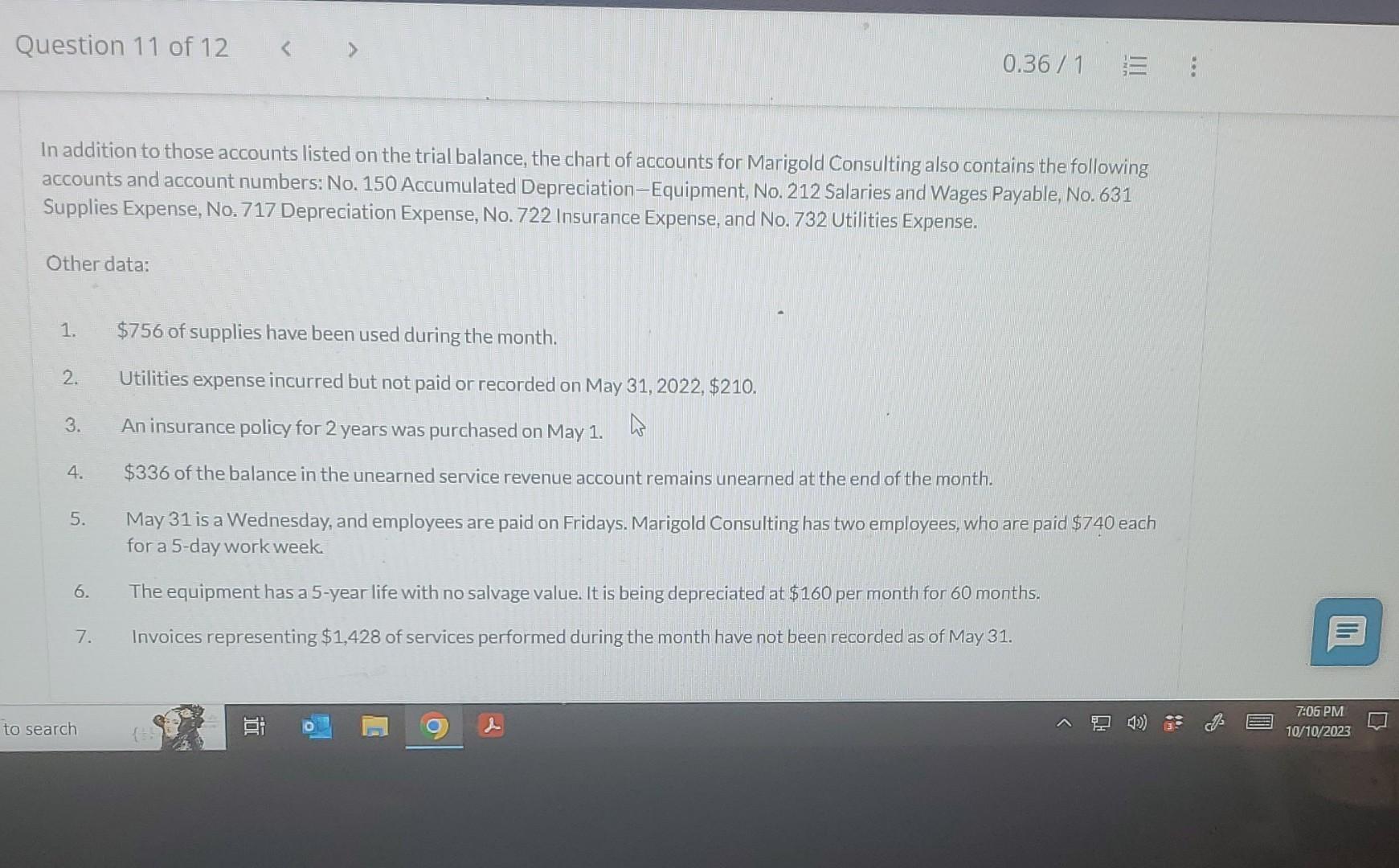 Solved Question 11 of 12